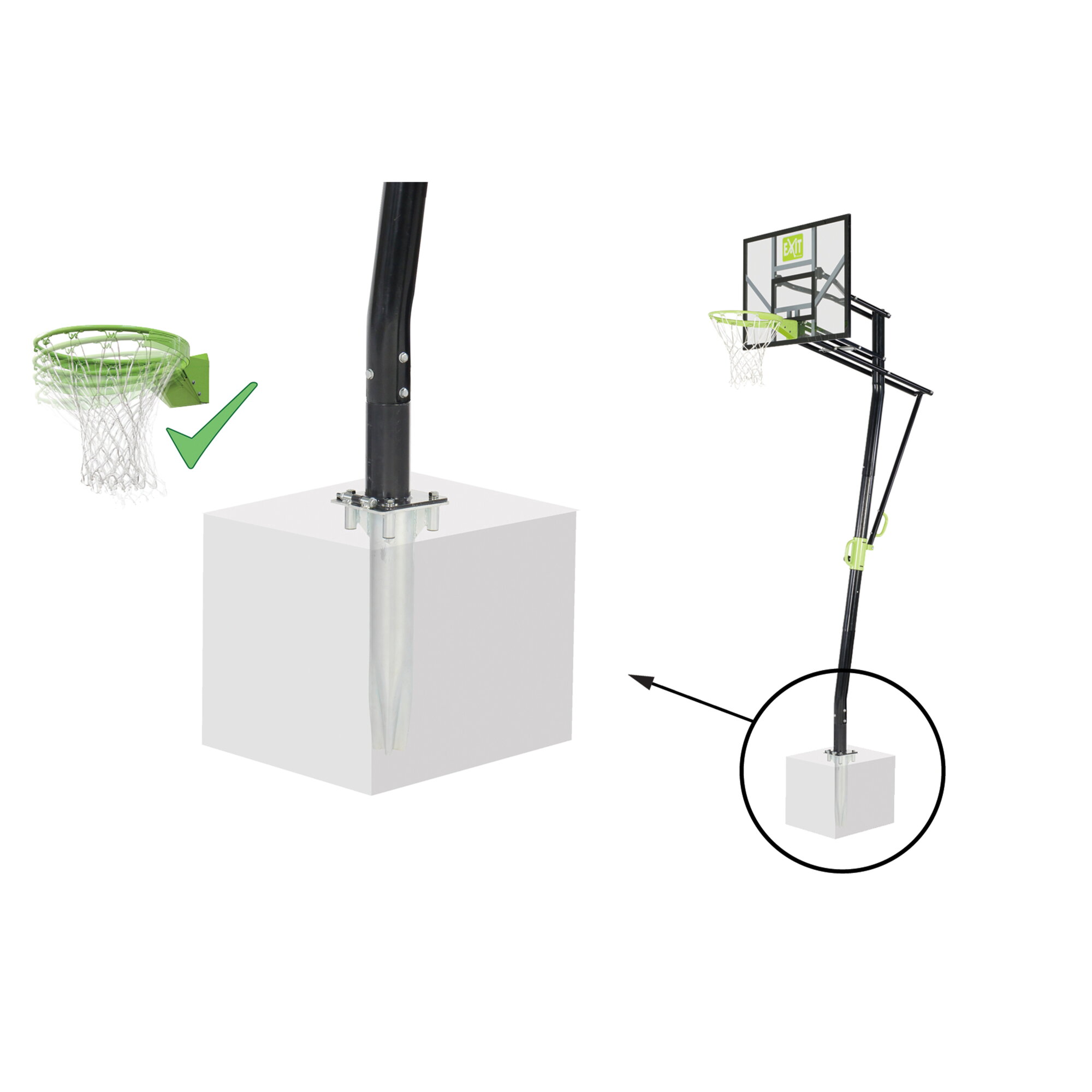 EXIT Galaxy basketball backboard for installing on ground with dunk ...