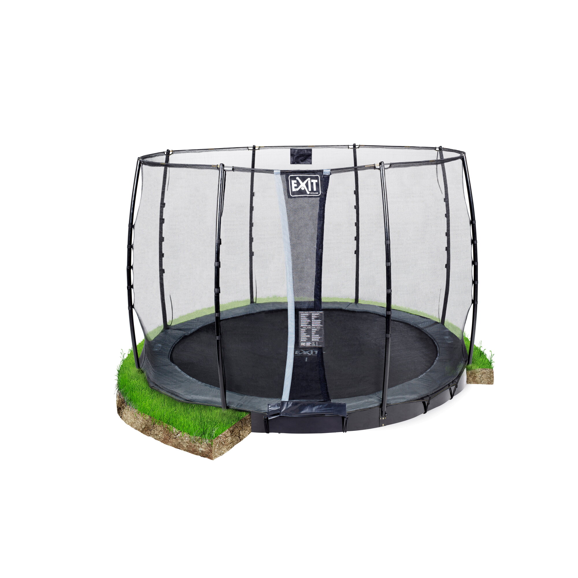 EXIT padding InTerra ground level trampoline ø305cm - grey | EXIT Toys