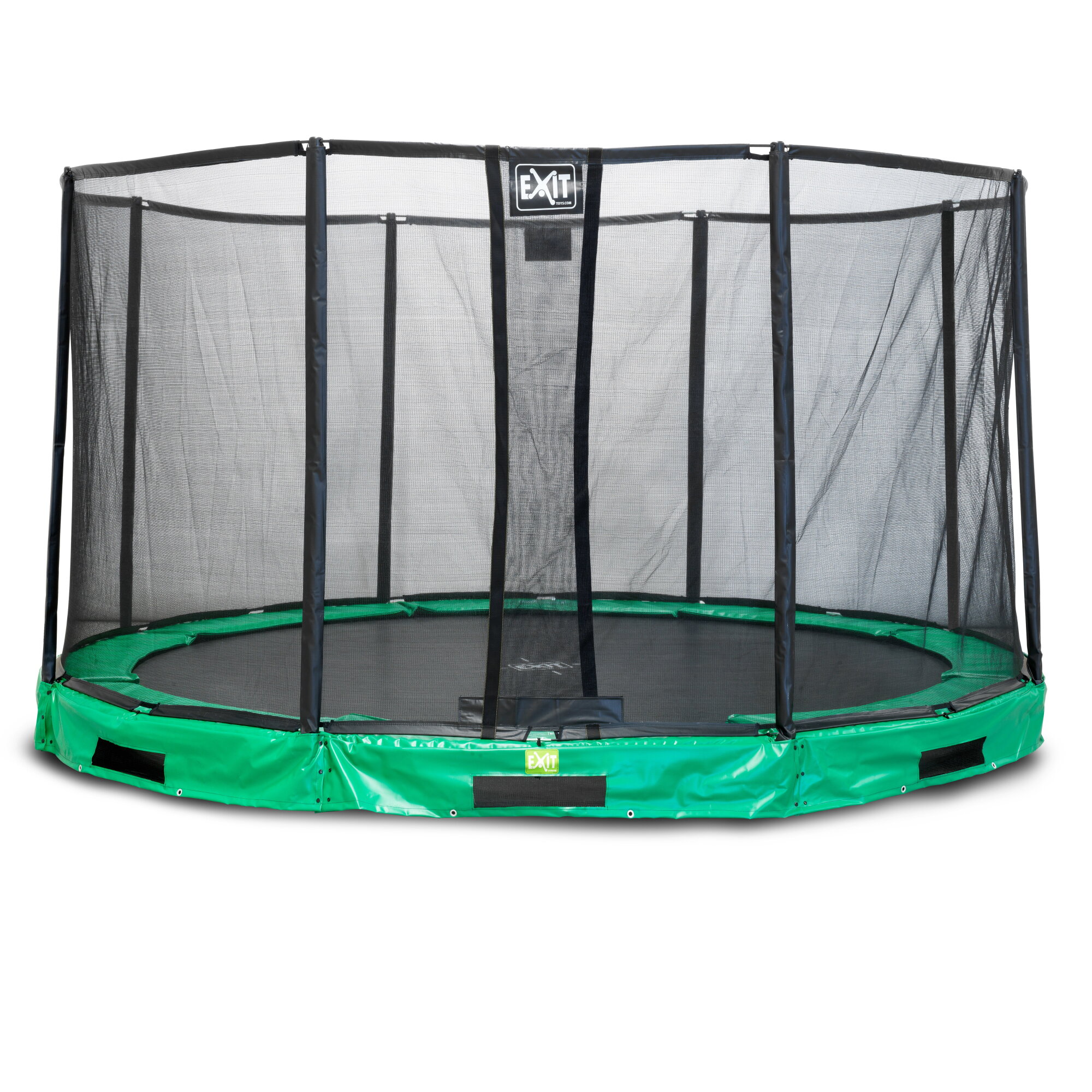 EXIT InTerra ground trampoline ø427cm with safety net - green | EXIT Toys