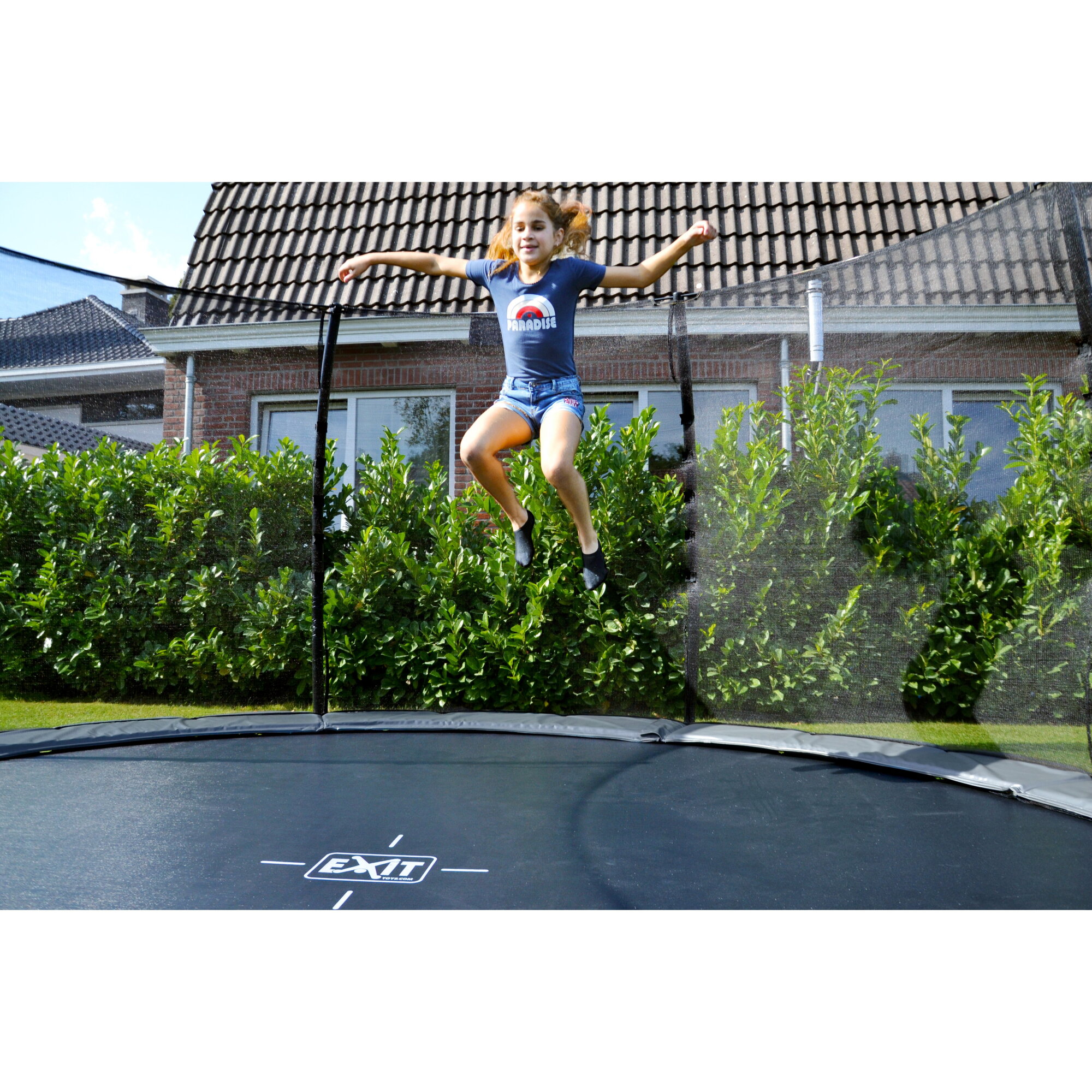 EXIT Elegant ground trampoline ø305cm with Economy safety net - purple ...